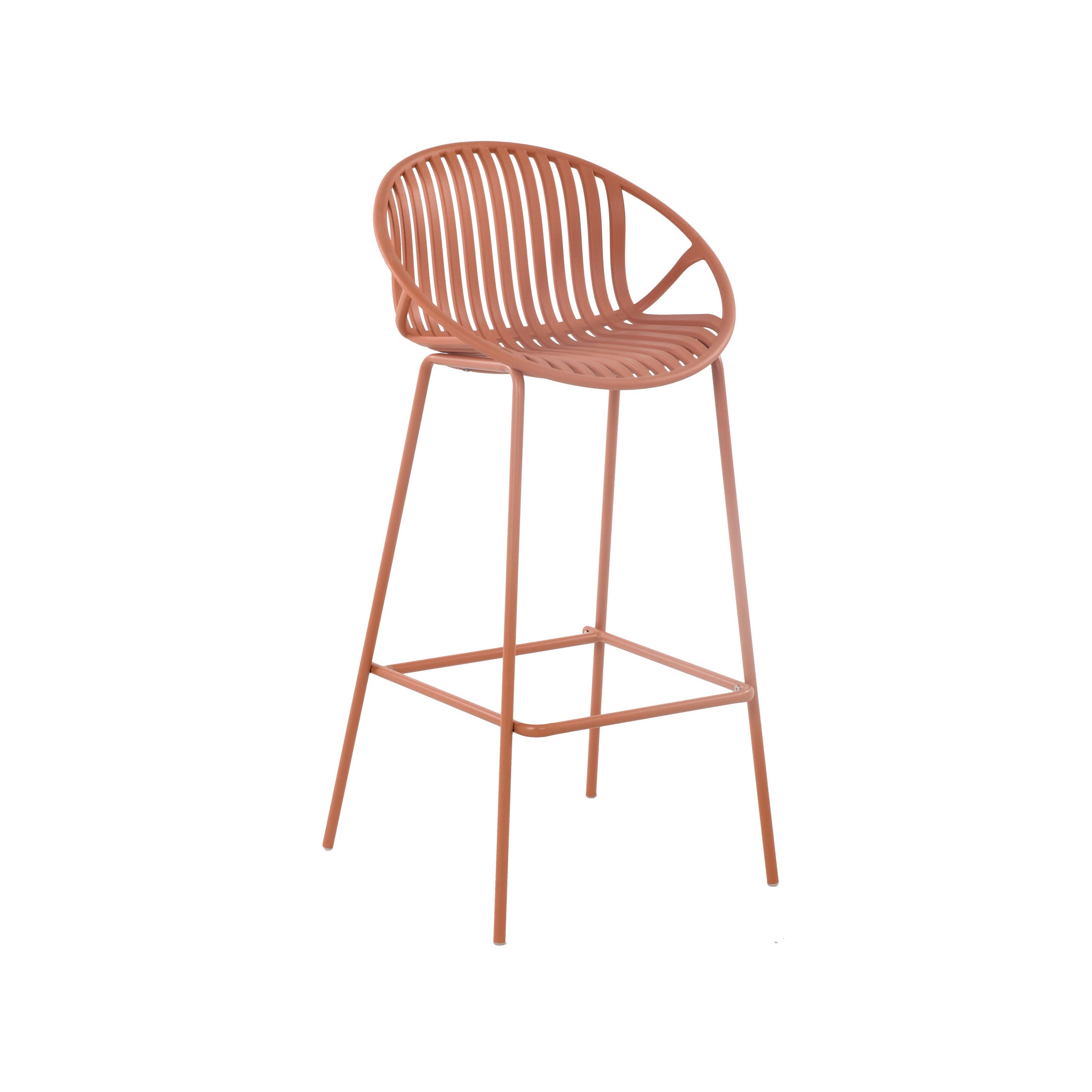 Wanda Plastic & Metal Barstool - Orange – Casa Muebles