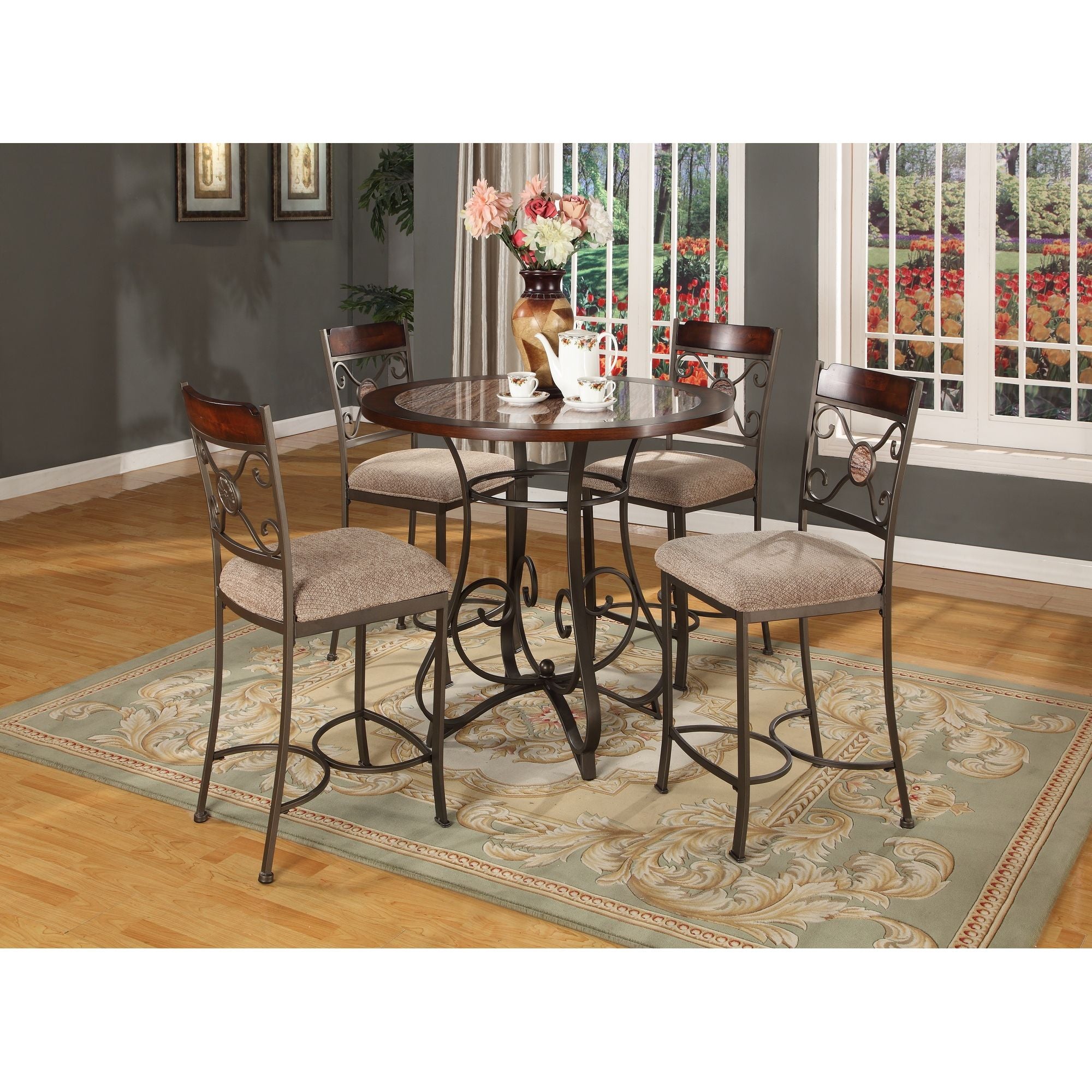 Elegant 5-Piece Pub Height Dining Set – Casa Muebles