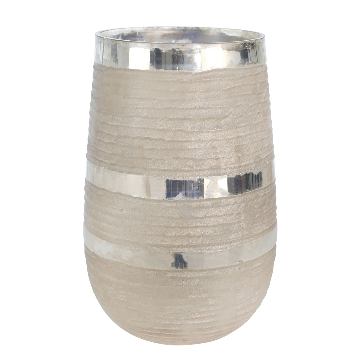 Grooved Glass 13" Vase, Silver – Casa Muebles